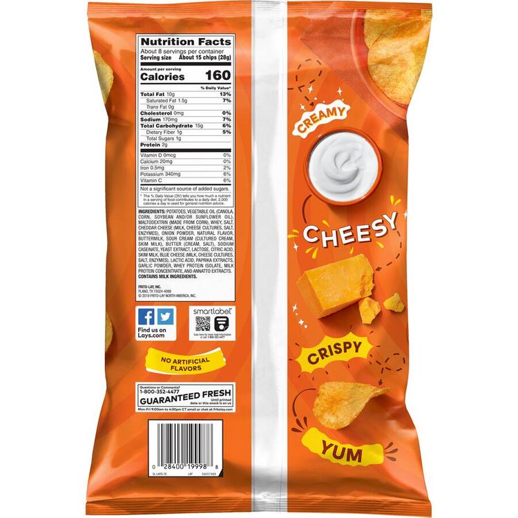 Lay's® Cheddar & Sour Cream Flavored Potato Chips - Shop Now at Snacks.com