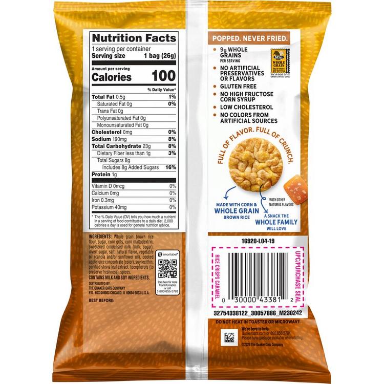 Quaker Mini Rice Crisps Caramel Flavored - Shop Now at Snacks.com