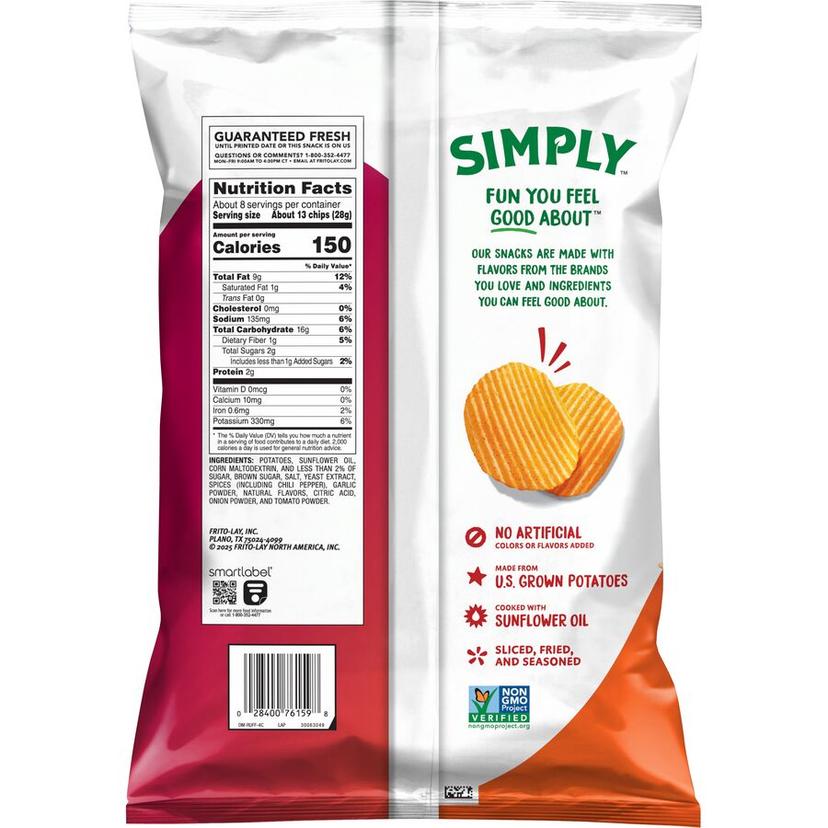 Simply® Ruffles® Hot & Spicy Potato Chips - Shop Now at Snacks.com