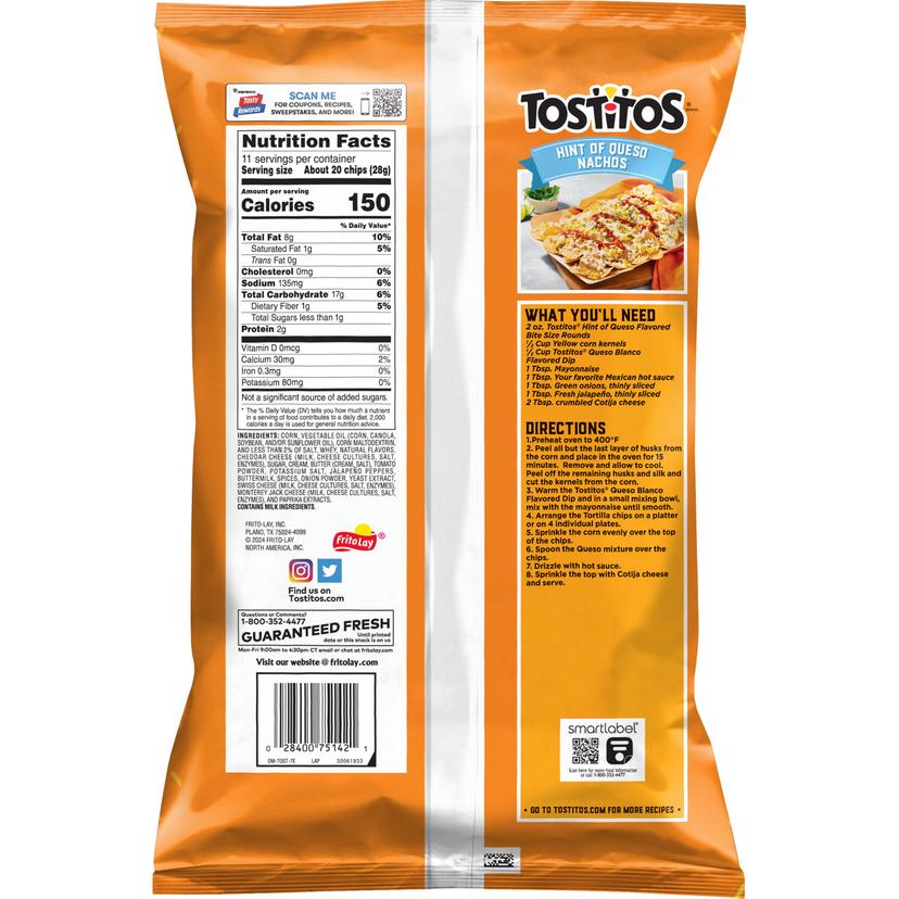 Tostitos® Hint of Queso Bite Size Rounds Tortilla Chips - Shop Now at ...