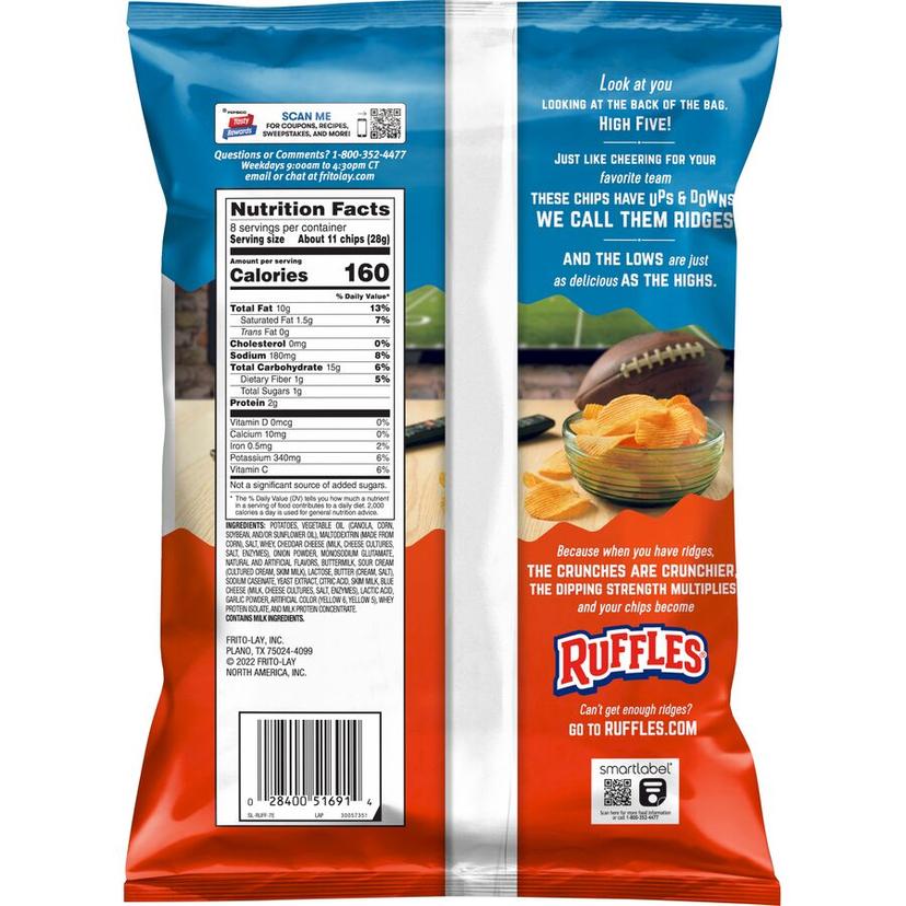 Ruffles® Cheddar & Sour Cream Flavored Potato Chips - Shop Now at ...