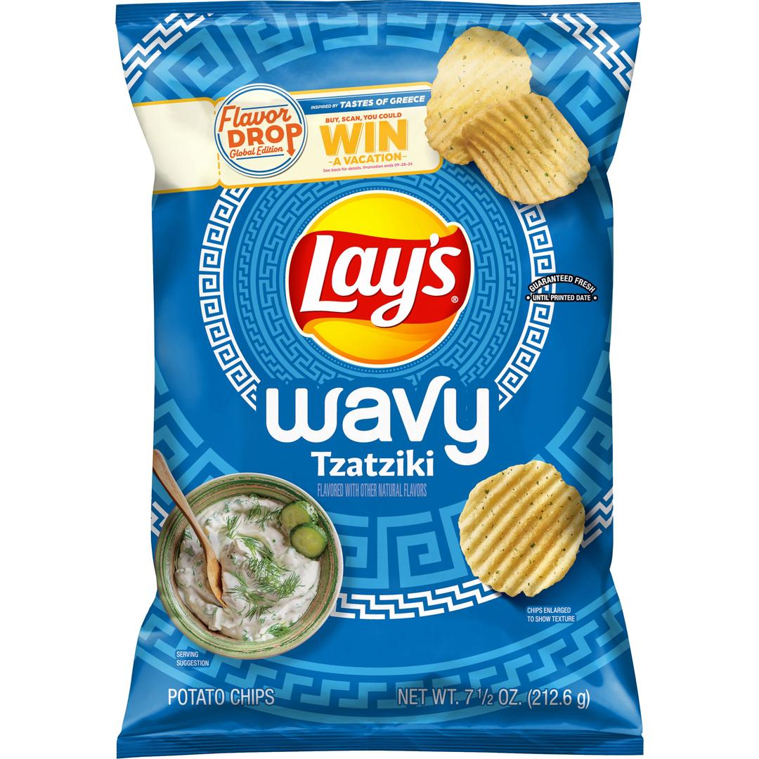 Lay’s® Wavy Tzatziki Flavored Potato Chips - Shop Now at Snacks.com